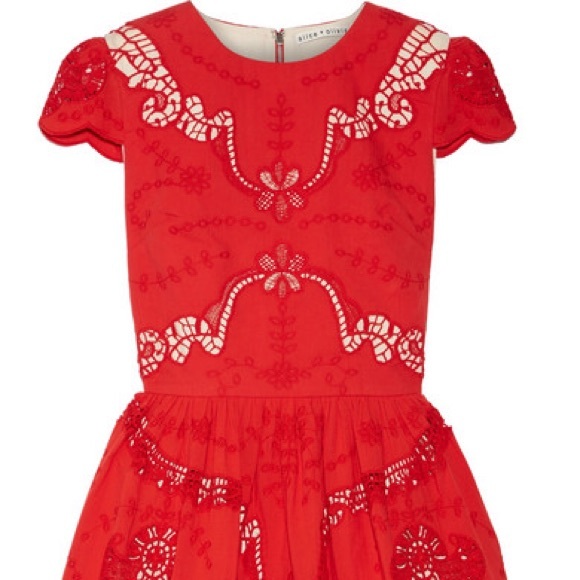 Alice + Olivia | Dresses | Alice Olivia Red Eyelet Dress | Poshmark